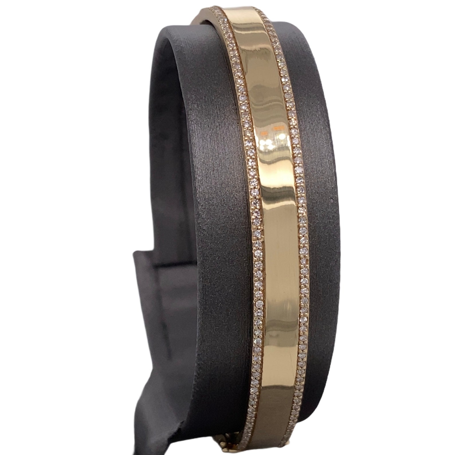 14K Solid Gold Diamond Rim Plain Polished Design - Etsy