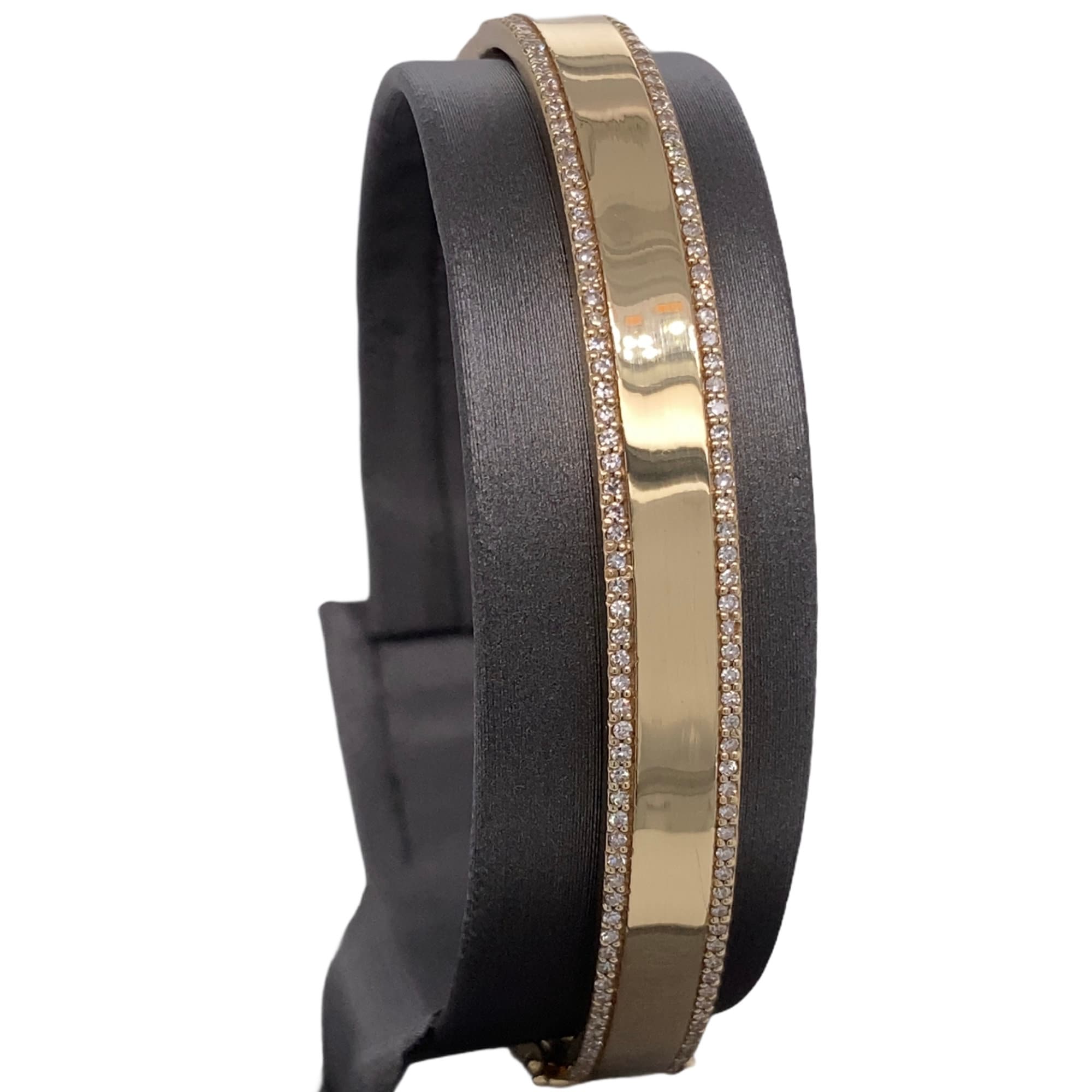 14K Solid Gold Diamond Rim Plain Polished Design | Etsy