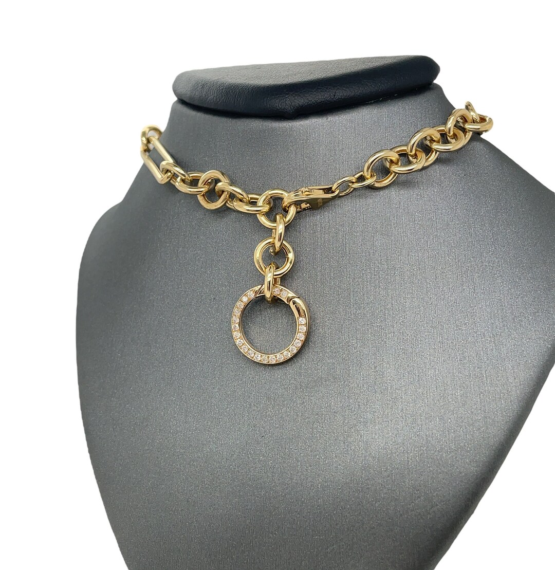 14K Solid Gold Diamond Push in Connector, Diamonds, Enhancer, Double ...