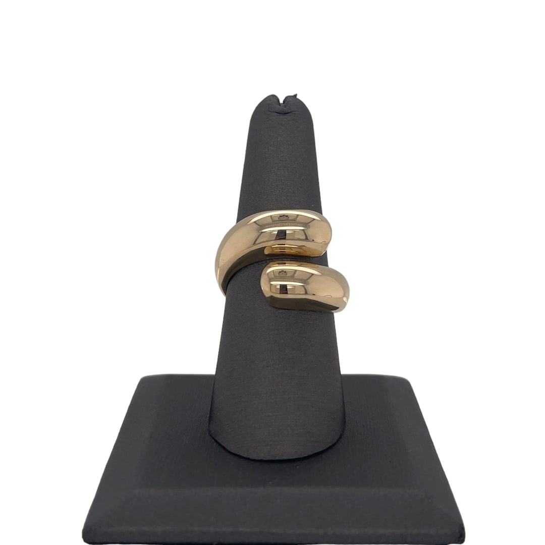 14K Yellow Gold "boble" Dome Wrap Ring, Wrapped Ring, Domed Ring, High ...
