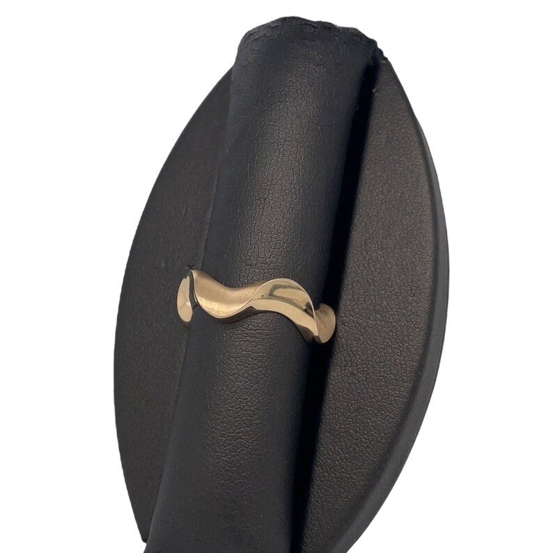 14K Italian Yellow Gold Swirl Geometric Wavy Band Ring - Etsy