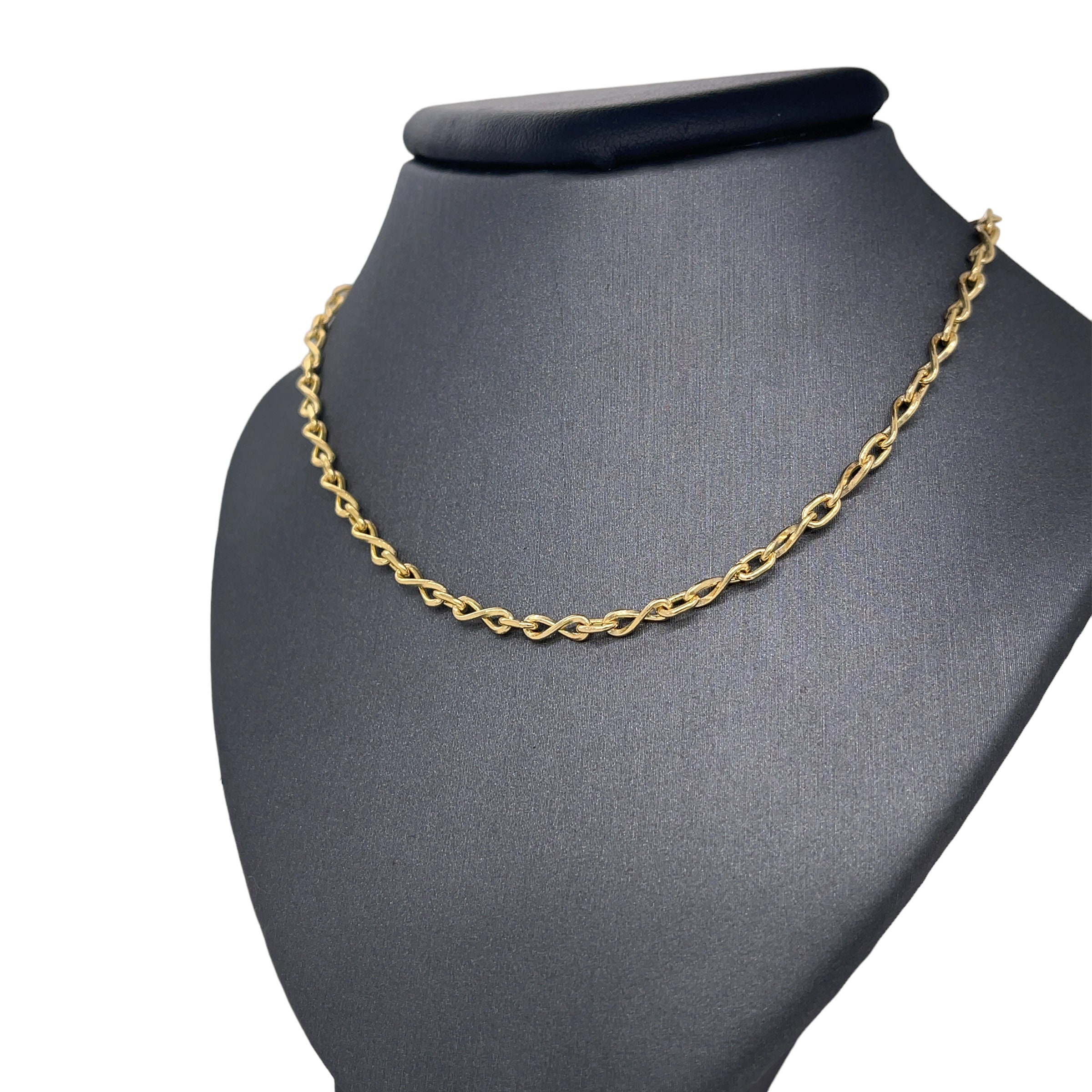 14K Italian Gold Solid Infinity Link Chain - Etsy