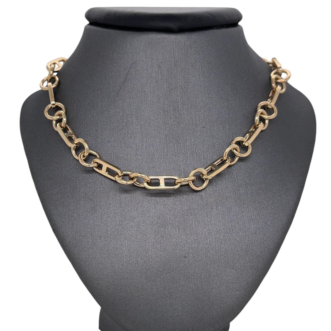 14K Yellow Gold Circular and Mariner Linkchain, Anchor Link Chain ...