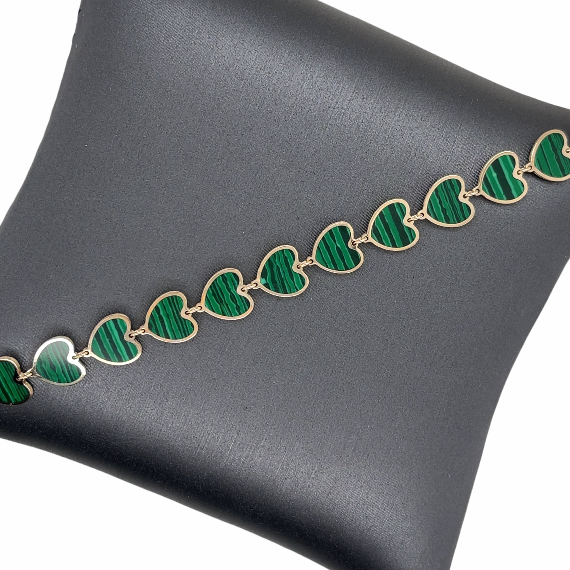 14K Solid Italian Gold Heart Inlay Gemstone Mother of Pearl | Etsy