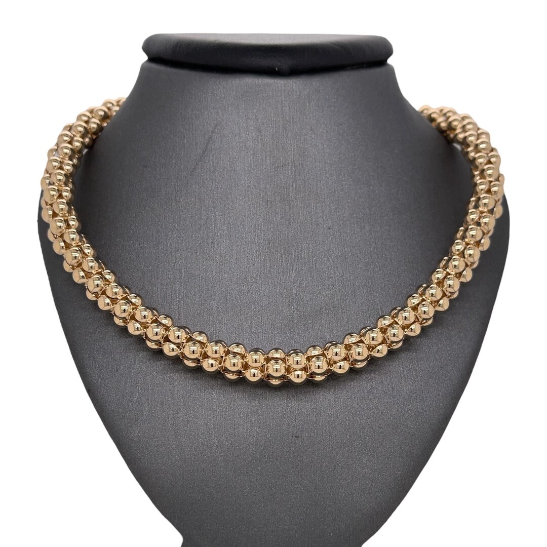 14K Yellow Gold Popcorn Link Chain, Gold, Yellow Gold Chain, Popcorn ...