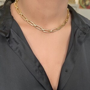 14K Italian Yellow Gold Interlocking Paperclip Link Chain - Etsy