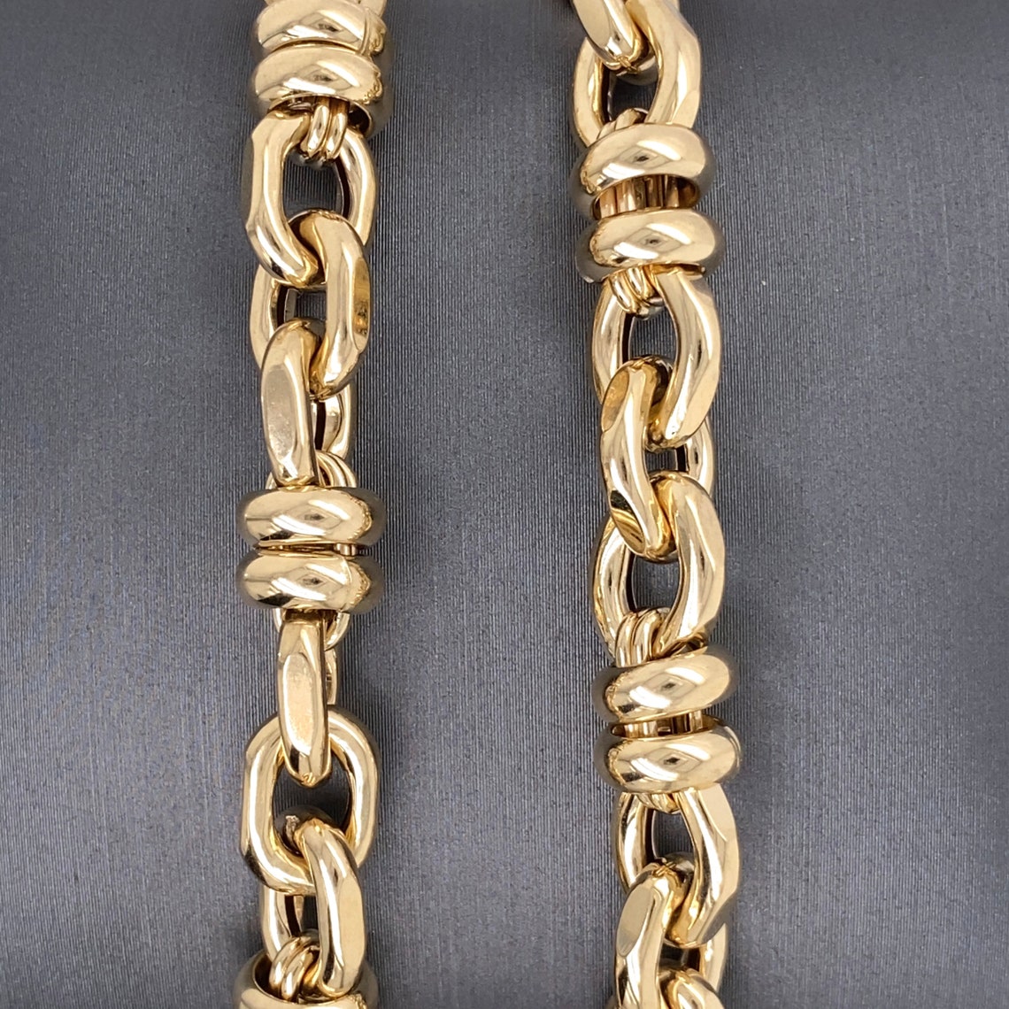 14K Italian Gold Double Knot Links circle links oval and | Etsy