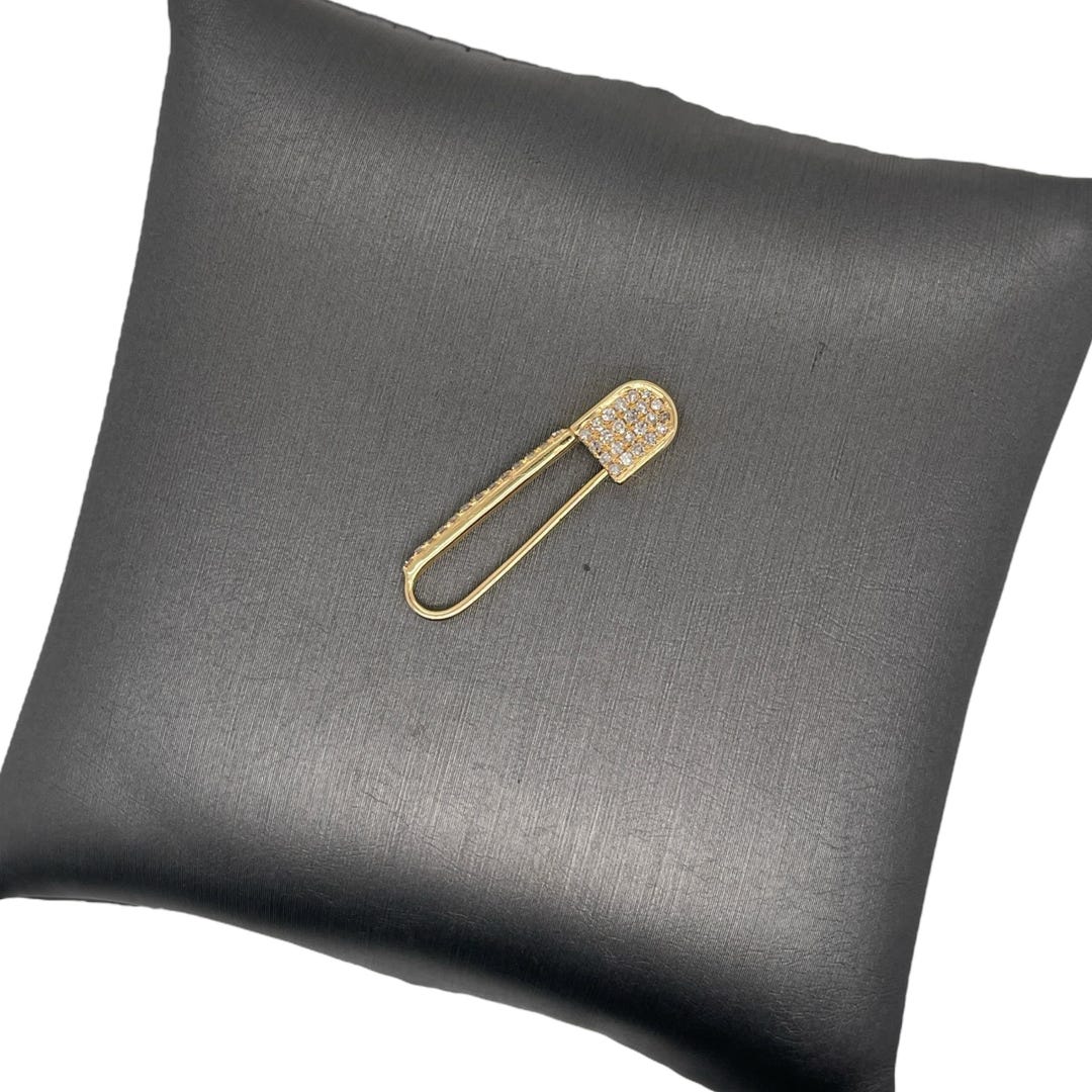 14K Yellow Gold Diamond Safety Pin Connector - Etsy