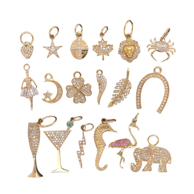 14K Solid Gold Diamonds Pave Diamonds Mini Small Diamonds - Etsy