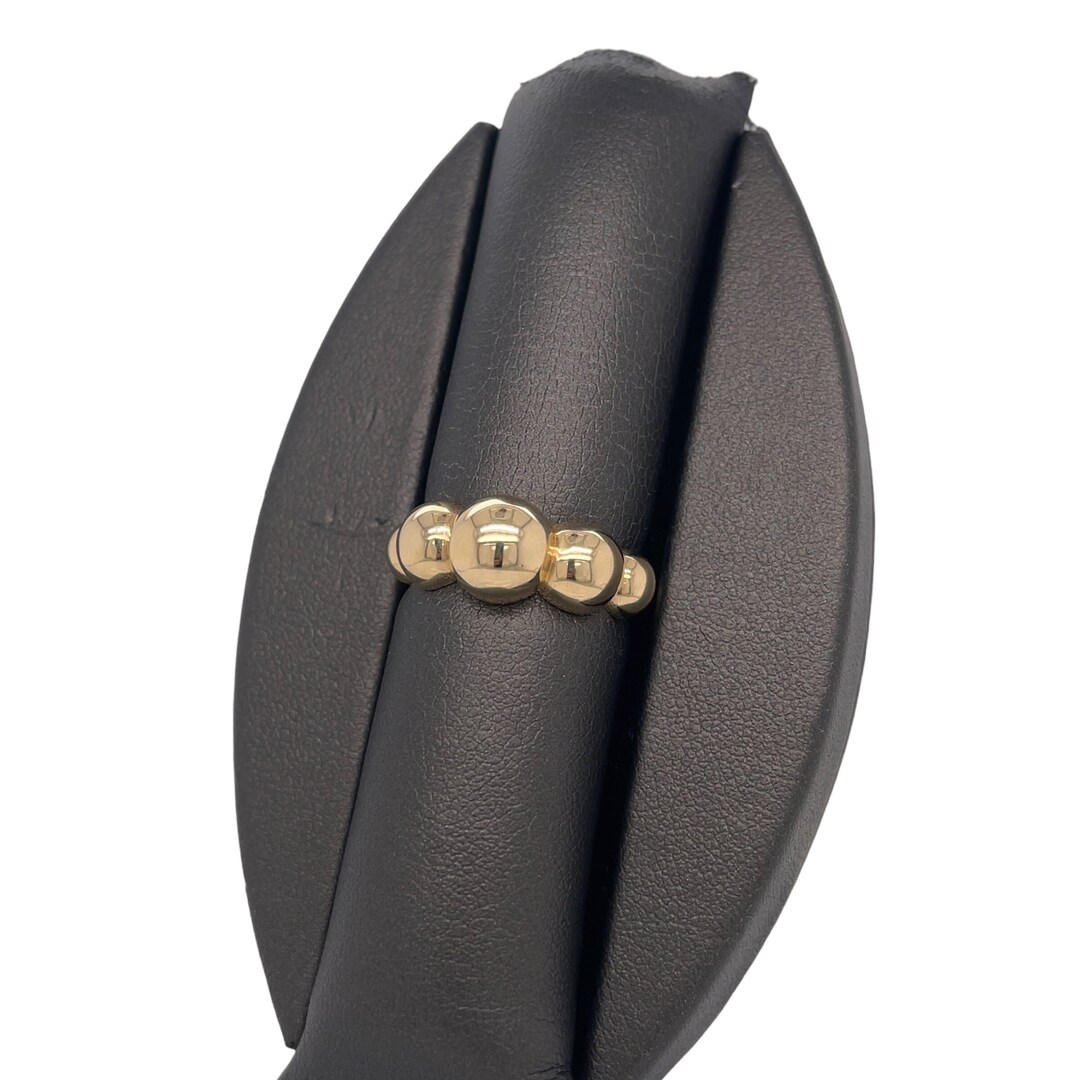 14K Yellow Gold Graduated Beaded Ring, Yellow Gold, Graduated Ring ...