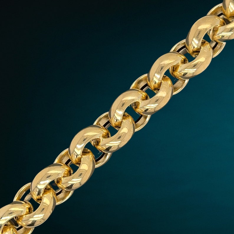 14K Italian Gold Jumbo Link Italian Belcher Rolo Link Jumbo - Etsy