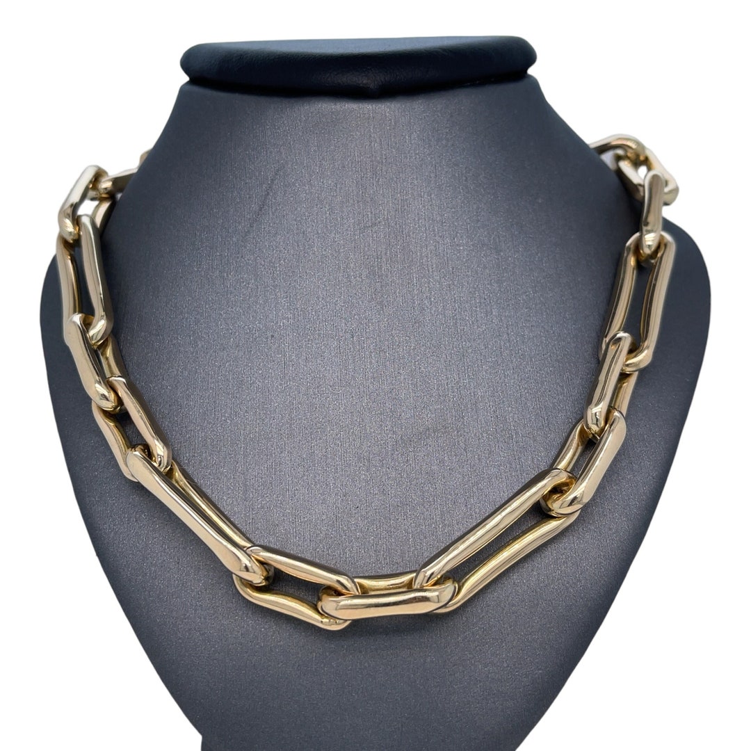 14K Italian Gold Mix Pinched Link Chain, Yellow Gold, Pinch Link, High ...