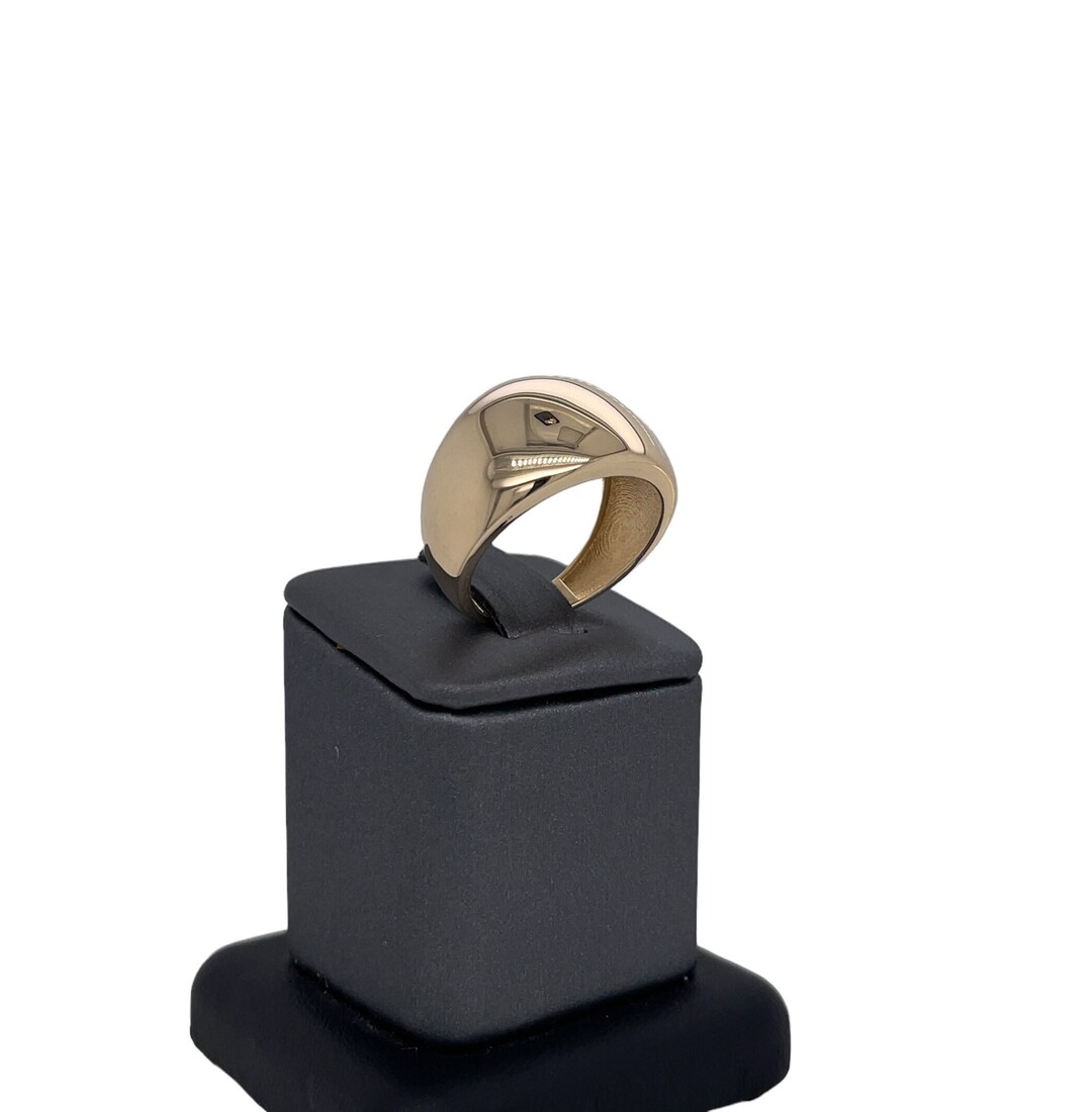 14K Italian Yellow Gold Polished Dome Ring - Etsy