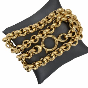 14K Italian Yellow Gold Rolo Belcher Link Chain, Rolo Chain, Sailor ...