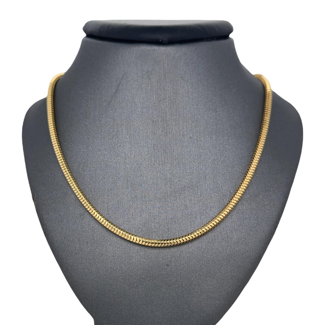 14K Yellow Gold Snake Chain Necklace, Yellow Gold, Gold Chain, Gold ...