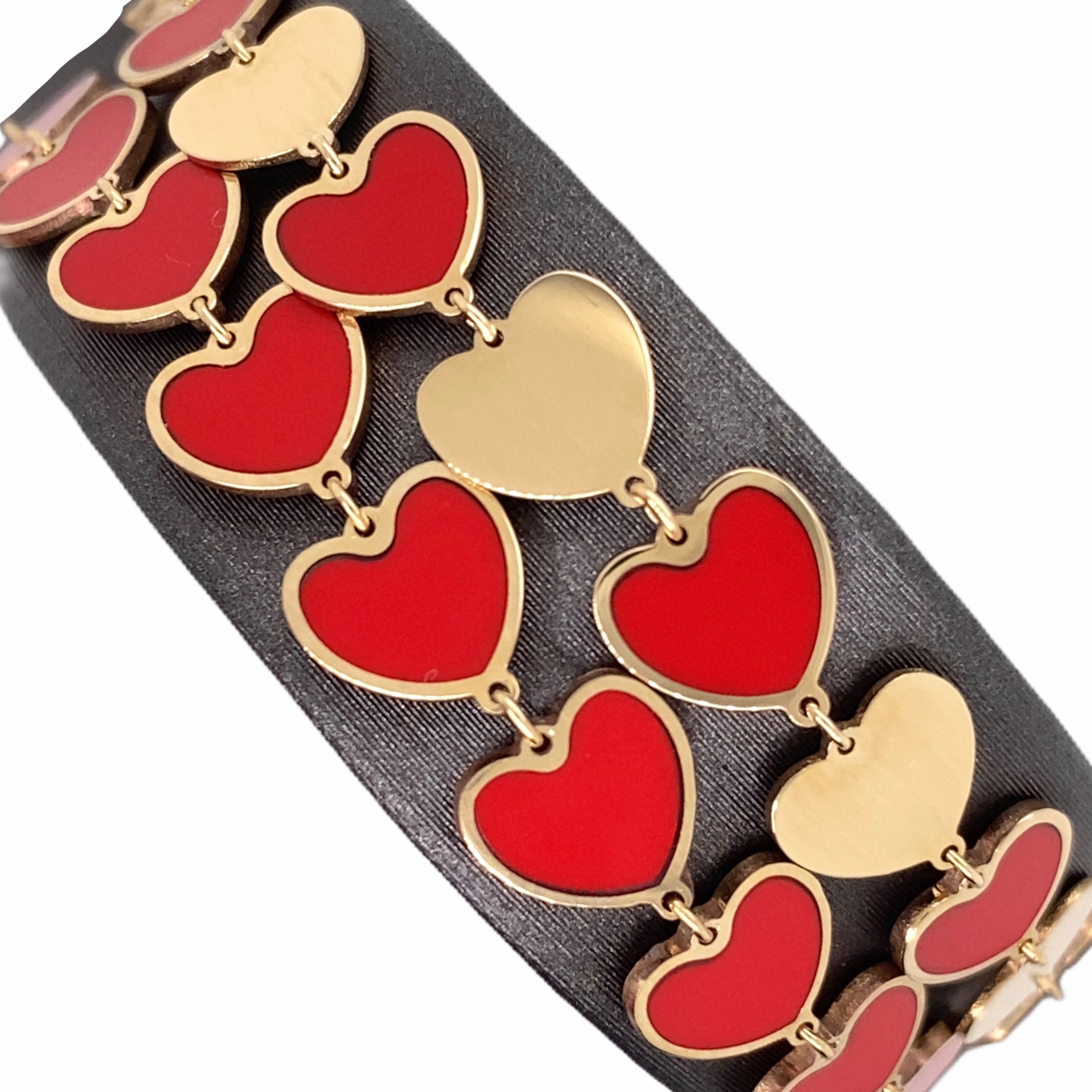 14K Solid Italian Gold Heart Inlay Gemstone Mother of Pearl | Etsy