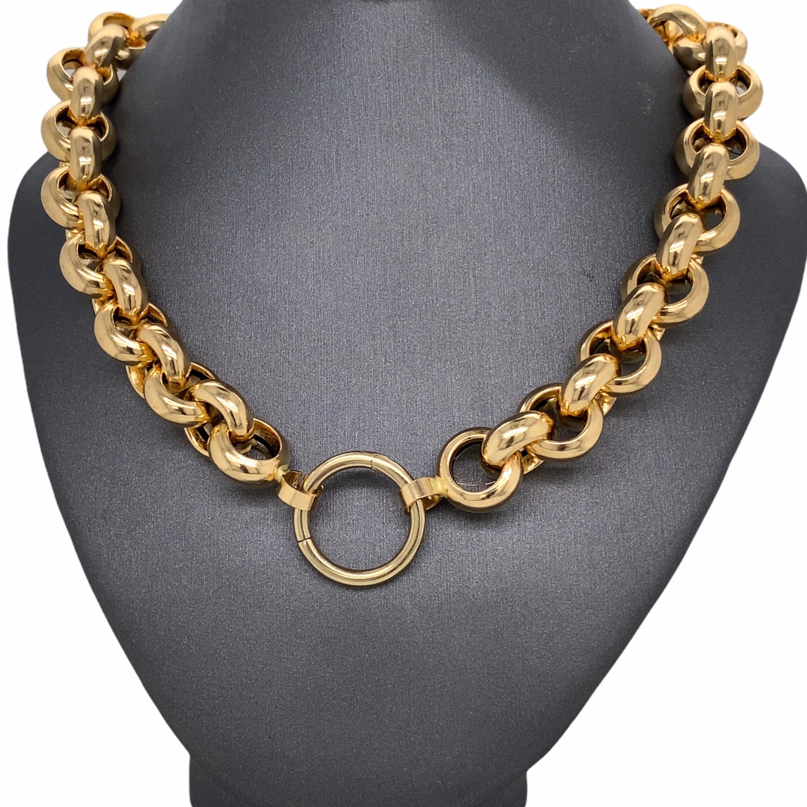 14K Italian Yellow Gold Rolo Belcher Chain Rolo Chain Jumbo | Etsy