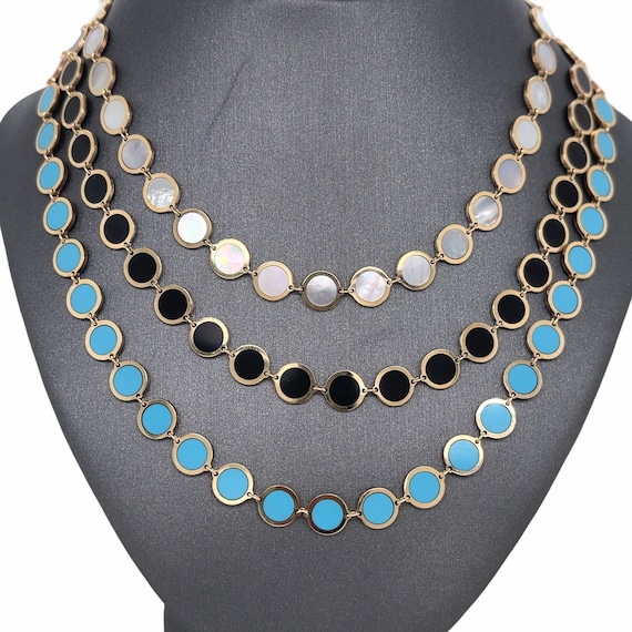 14K Solid Gold Italian Gold. Gemstone Inlaid Malachite - Etsy