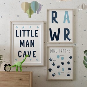 Dino Blue Wall Art, Navy Blue Printables, Dinosaur Set 3 Printable ...