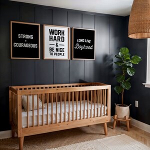 Retro Wording Art, Inspirational Quotes, Boys Room Decor, Black and ...