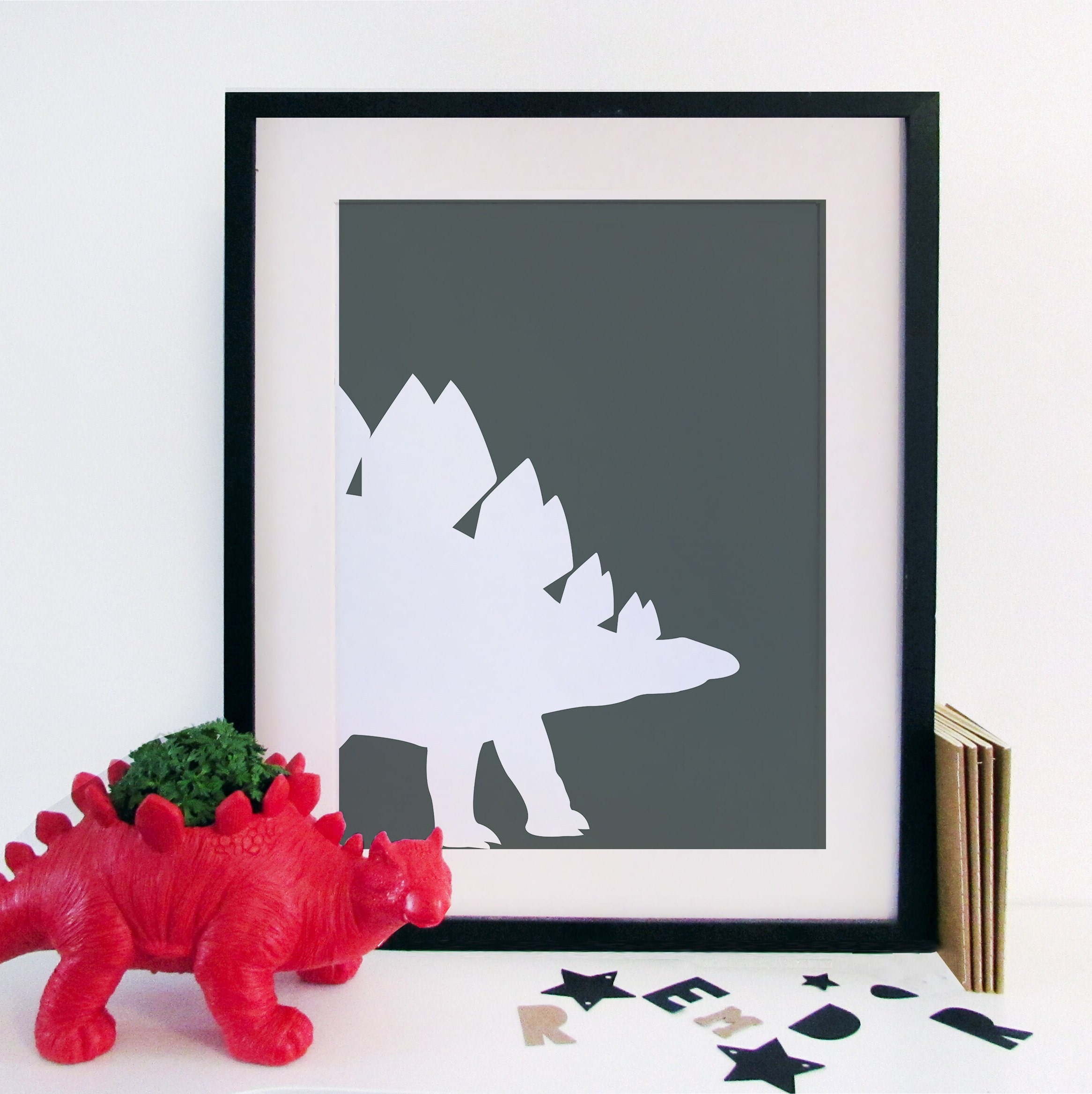 Set of 4 Dinosaur Prints T-rex Print Triceratops Poster - Etsy