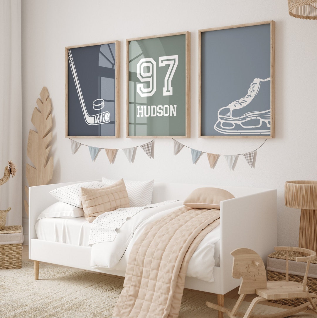 Ice Hockey Wall Art, Personalized Hockey Prints, Boys Room Decor ...