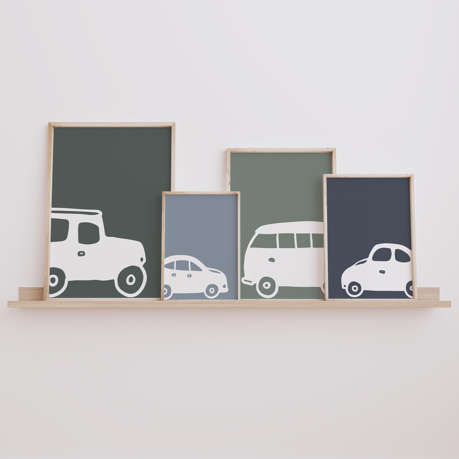 Minimalist Car Prints Set: Transportation Nursery Decor (digital ...