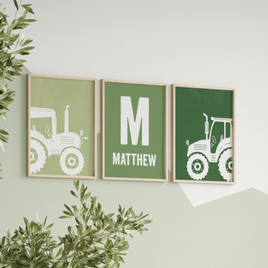 Tractor Prints, Tractor Wall Decor, Farm Nursery Decor, Set of 3 ...
