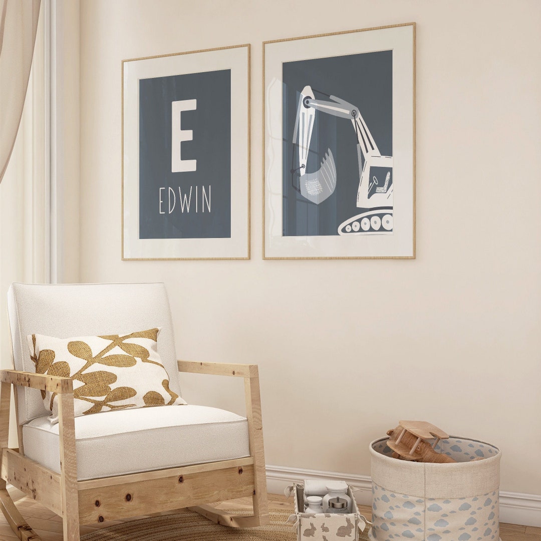 Bagger Poster, Bagger Poster, Bau Dekor, Kleinkind Jungen Drucke, Wand ...