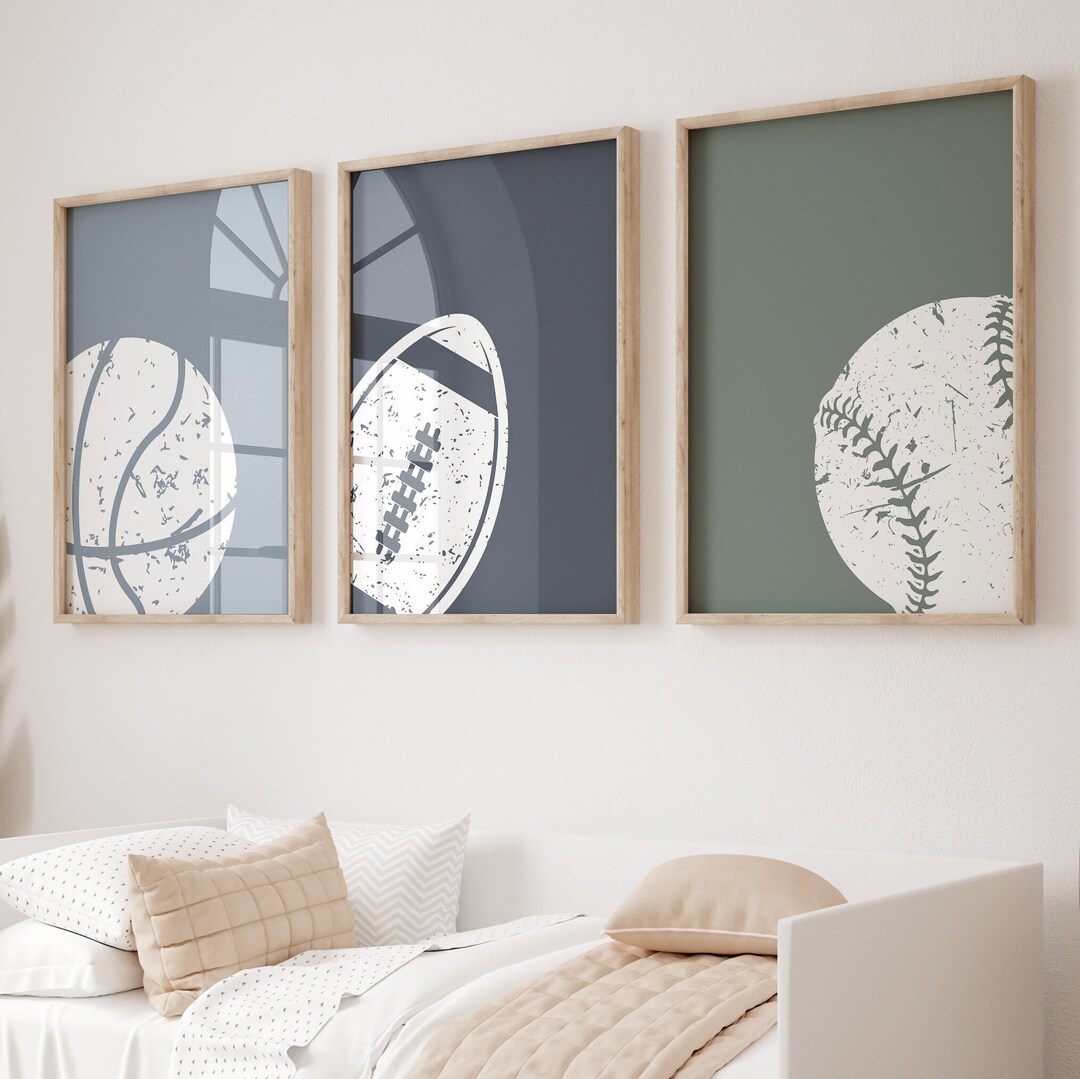 Sports Wall Art, Boys Bedroom Decor, Ball Prints, Toddler Room Art ...