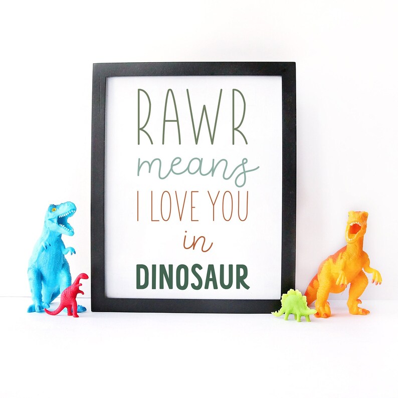 Set of Two. RAWR Print Dinosaurs Wall Decor Dino Prints - Etsy