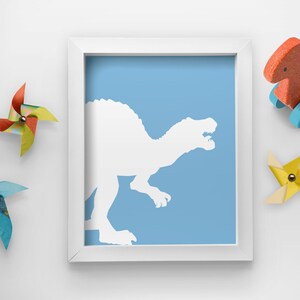 Minimalist Blue Dinosaurs, Set of 4 Digital Prints, Toddler Room Wall ...