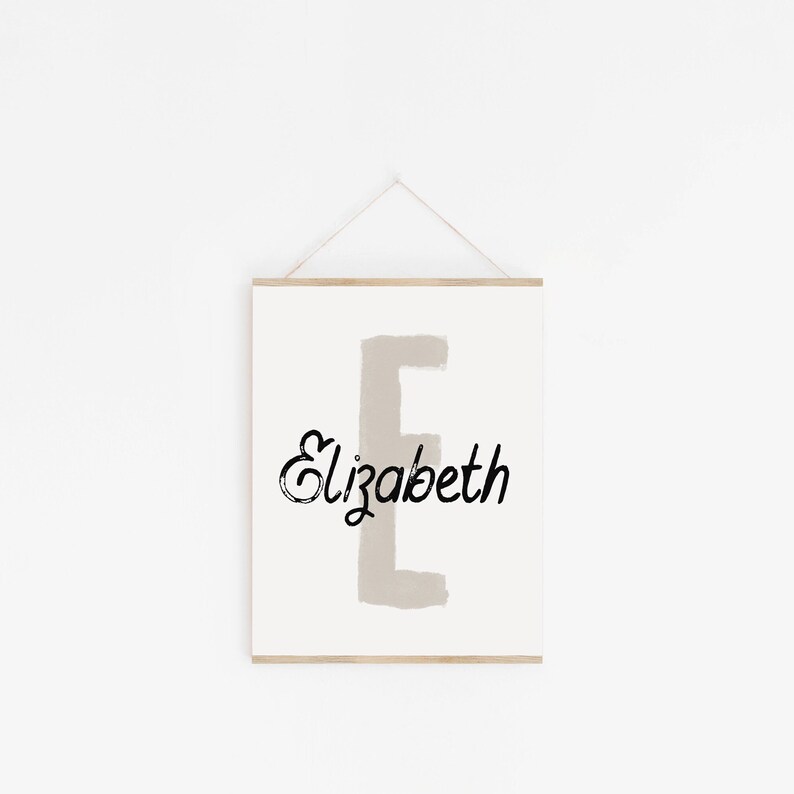 Custom Name Watercolor Initial Nursery Print (digital Download) - Etsy