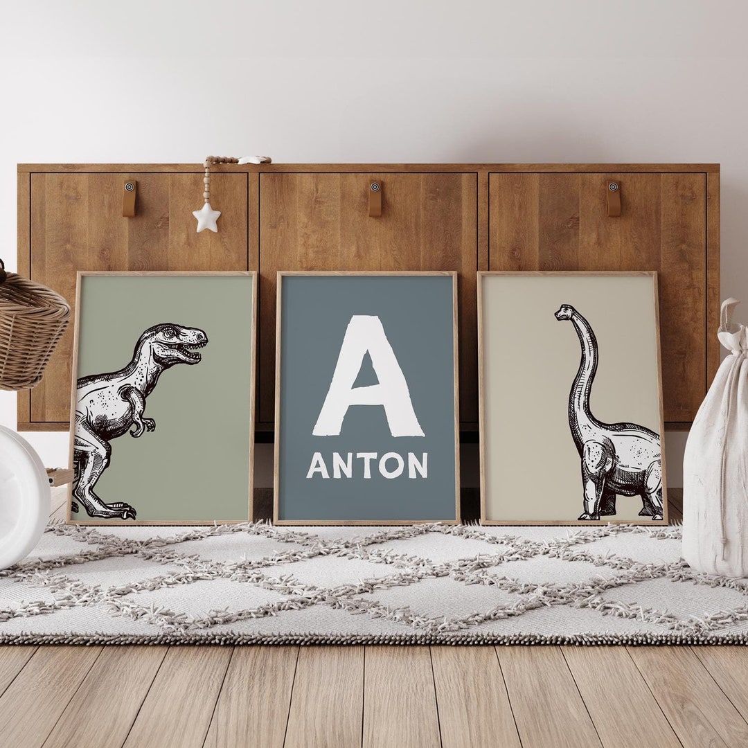 Custom Dinosaur Name Print Set: T-rex, Brachiosaurus (digital Download ...