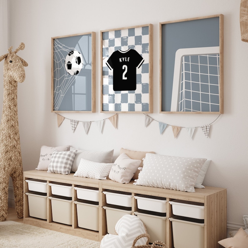 Stampe personalizzate per la cameretta dei bambini a tema calcio - Set ...