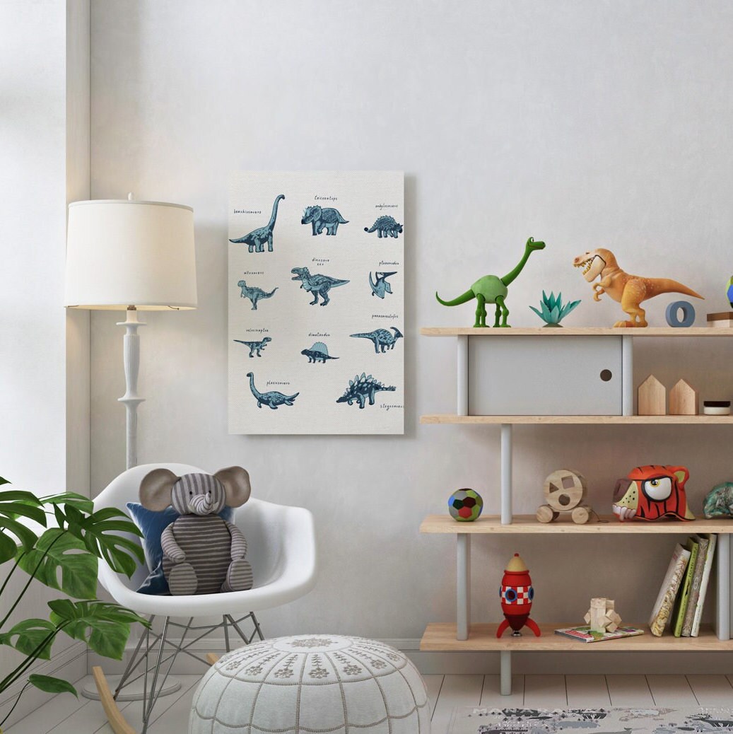 Dinosaur Printables Blue Dino Prints Set of 3 Printables - Etsy