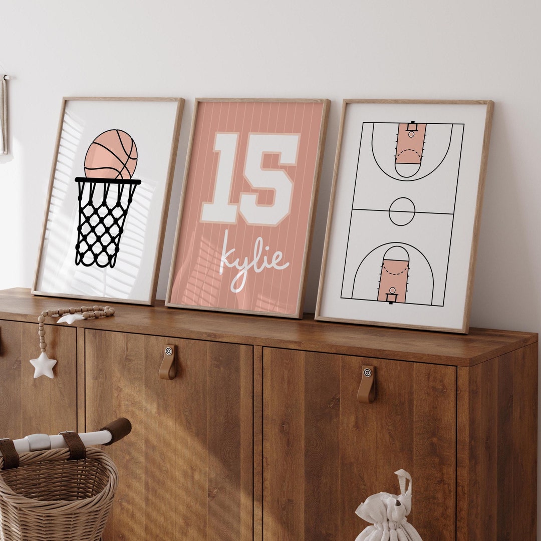 Girl Basketball Posters, Sport Room Decor, Basketball Wall Art, Custom ...