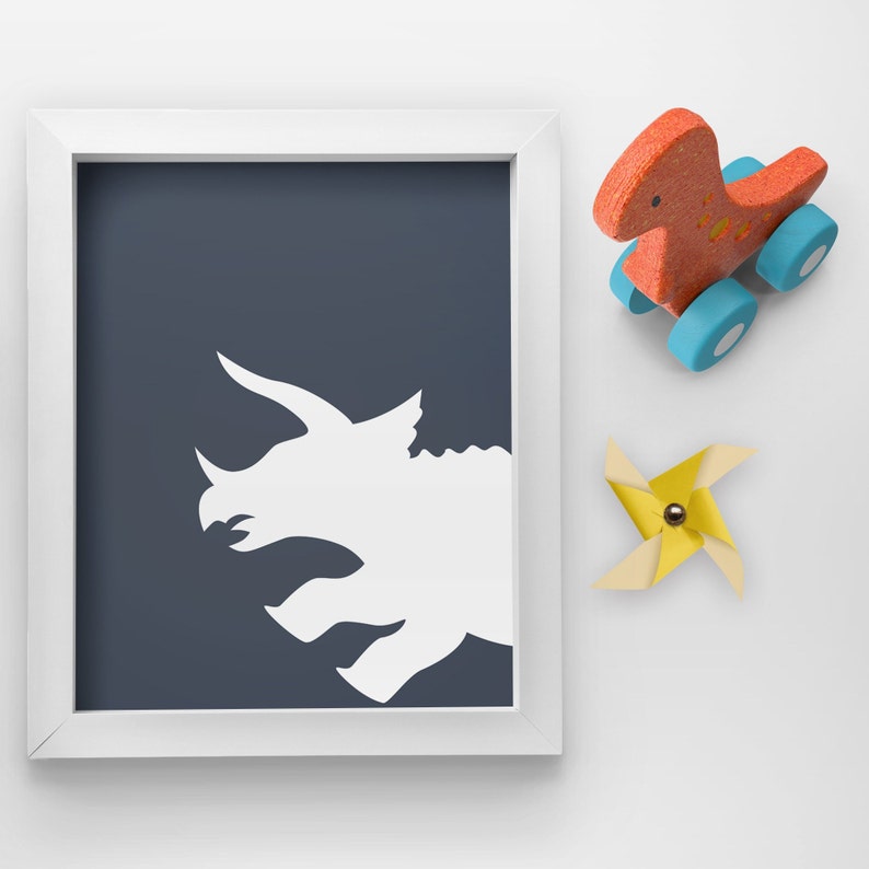 Set of 4 Dinosaur Prints T-rex Print Triceratops Poster - Etsy