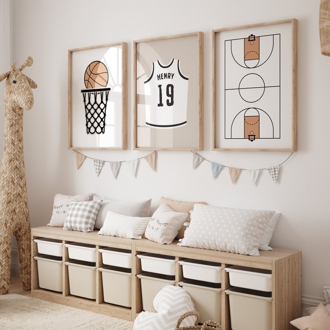 Basketball Nursery Wall Art Set of 3 Printable Posters - Etsy