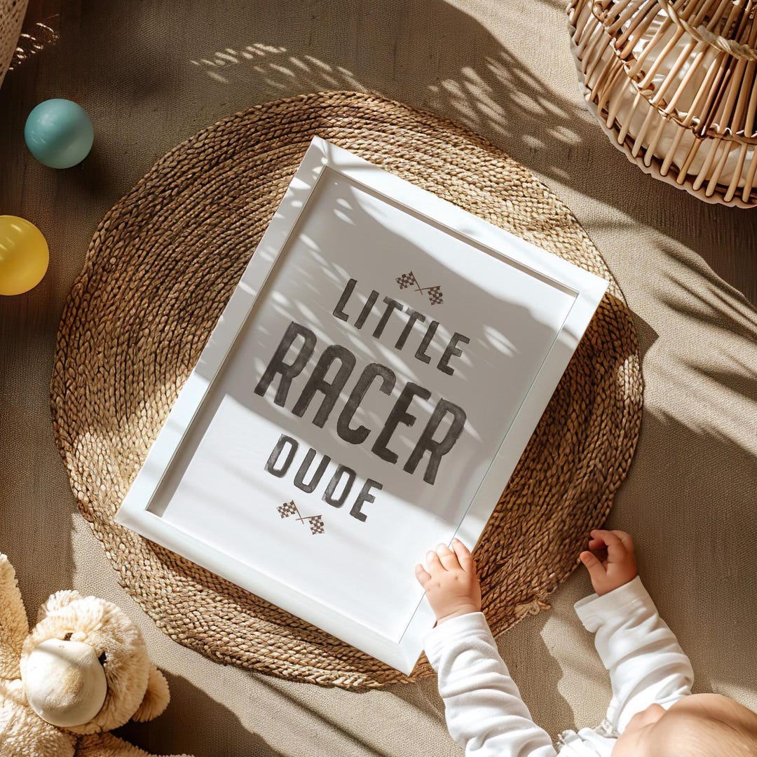 Racing Wall Art, Little Racer Dude, Boy’s Racing Themed Room, Nursery ...