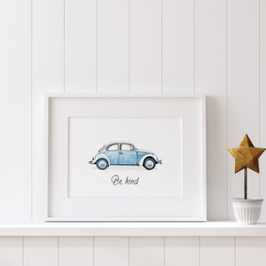Light Blue Retro Cars, Boy Nursery Decor, Vintage Car Printable ...