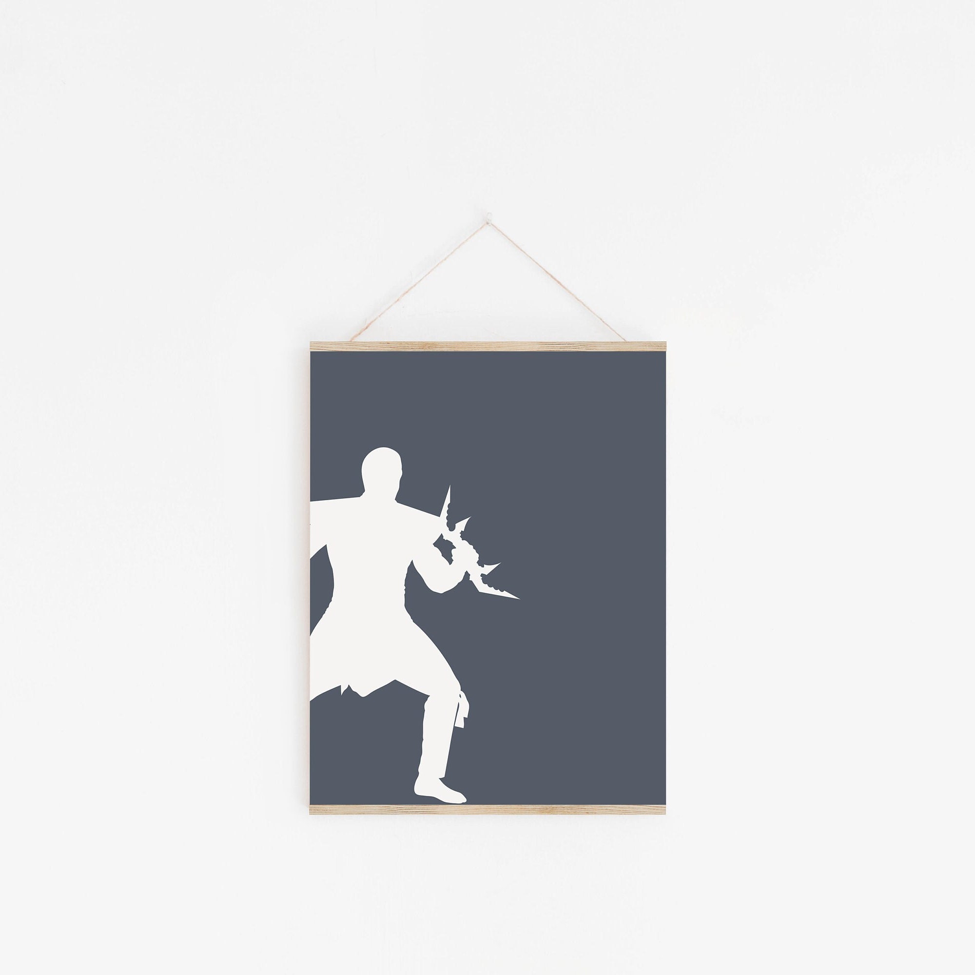 Ninja Kids Wall Art Boys Room Wall Decor Silhouette Digital - Etsy