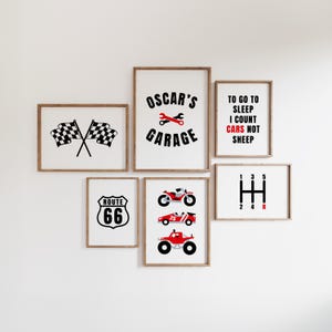 Racing Garage Prints: Custom Name Nursery Decor (digital Download) - Etsy