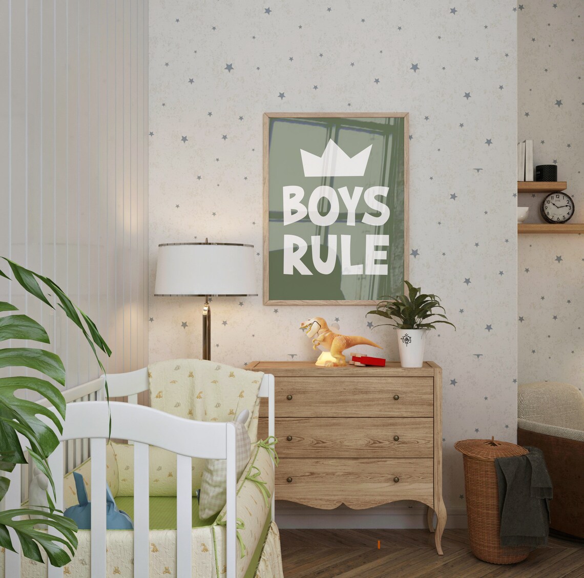 Set of 2 Dino Printables Playroom Wall Art T-rex Boys Rule | Etsy