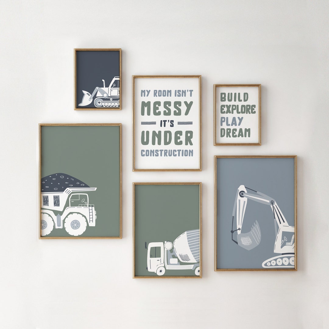 Construction Boy Nursery Art, Truck Wall Art, Construction Quotes ...