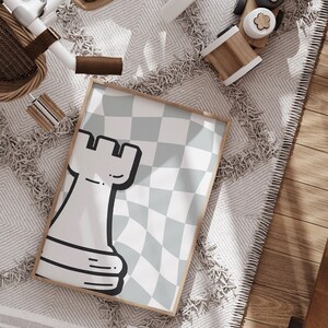 Chess Wall Art, Boys Bedroom Decor, Rook Poster, Knight Print, Custom ...