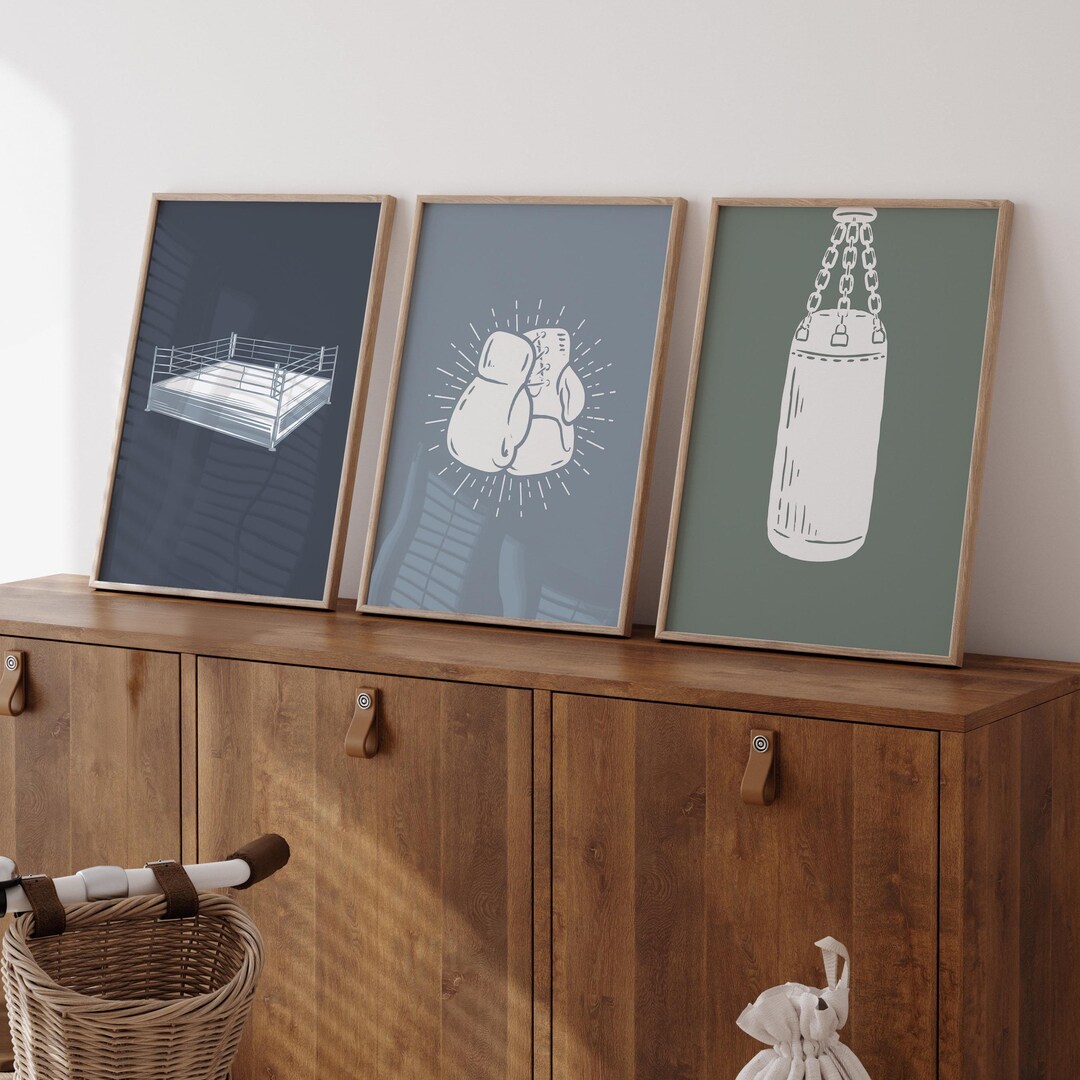 Boxing Wall Art, Boxing Decor, Boxing Set of 3 Prints, Boxing Sport ...