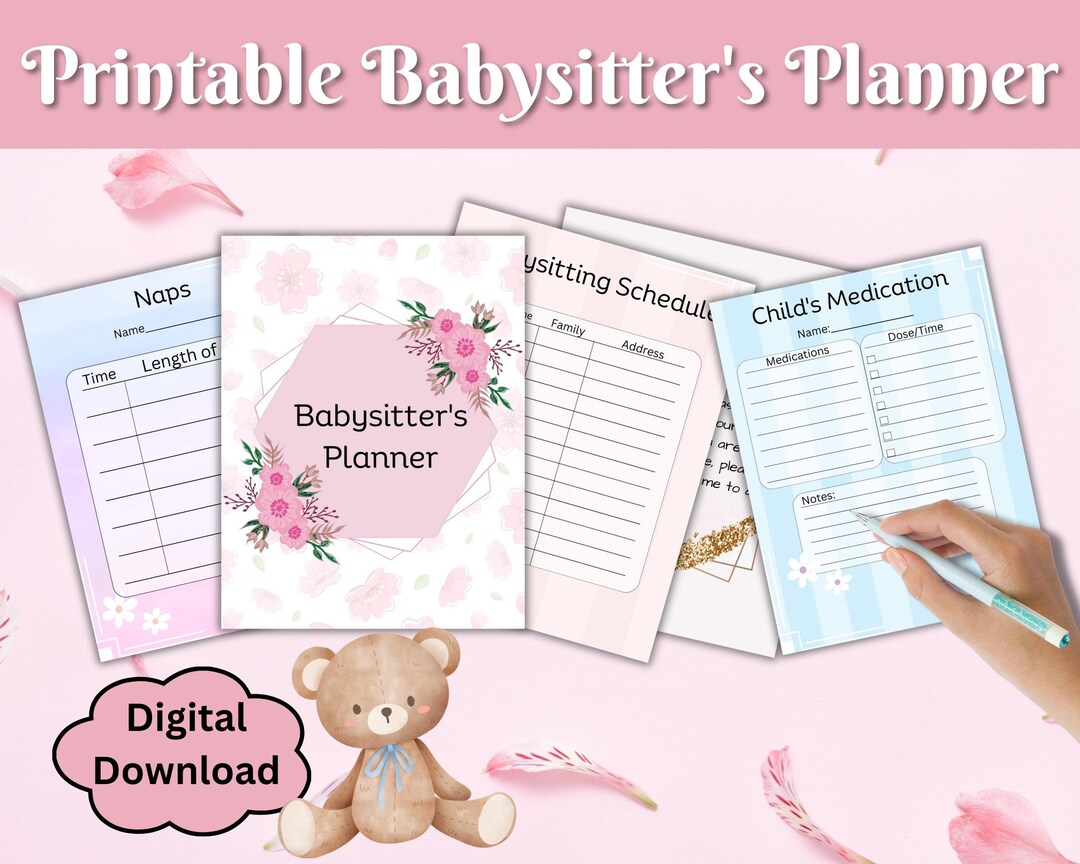 Babysitter's Printable Planner Digital Download, Daily Plan Worksheet ...