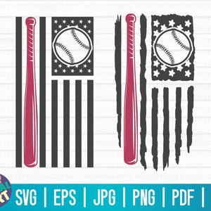 Baseball Distressed Flag SVG, Baseball American Flag SVG, American Flag ...