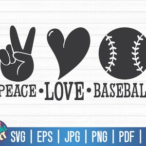 Peace Love Baseball SVG / Baseball SVG / Cut File / Clipart / Printable ...